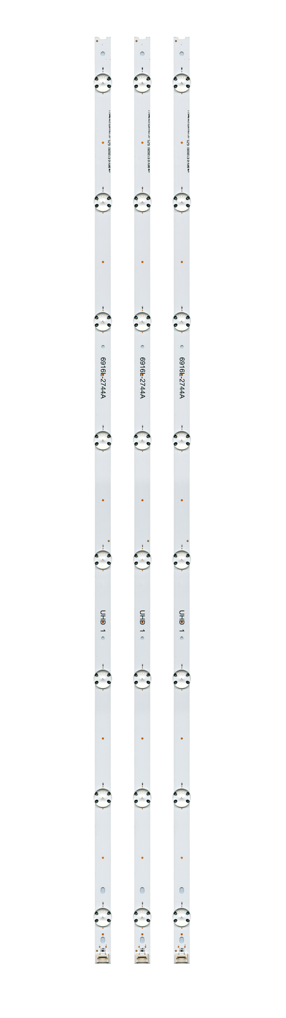 Комплект светодиодной подсветки 43" V16.5 ART3 2744 Rev0.1 (3 планки по 840 мм 8 линз на алюм. осн. с термоскотчем)
