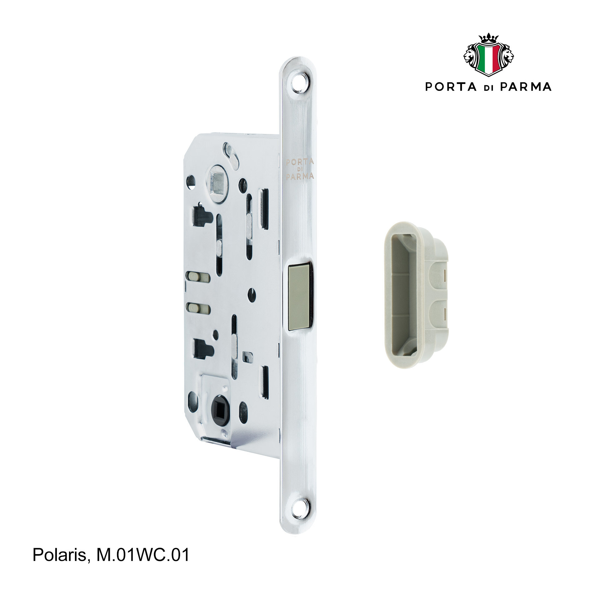 Защелка врезная магнитная под фиксатор PORTA DI PARMA Polaris Полированный хром