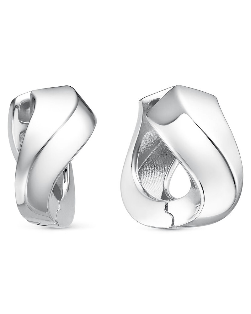 Серьги двусторонние, серебро, 925 проба, родирование