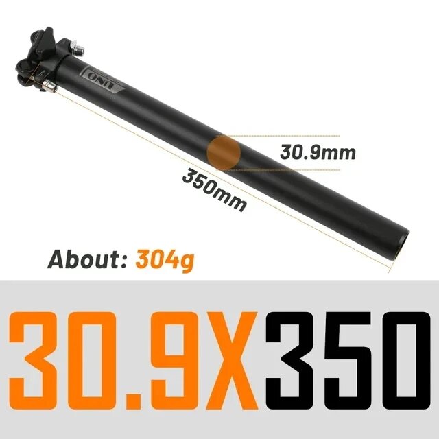 UNO Алюминиевый Подседельный Штырь 25.4-31.6 мм Черный Черный, black 30.9x350mm