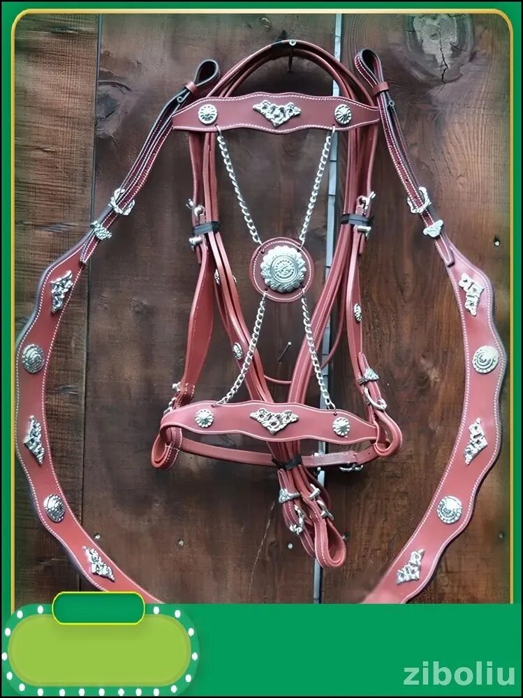 Эксклюзивное конское оголовье из натуральной кожи коричневого цвета для лошади