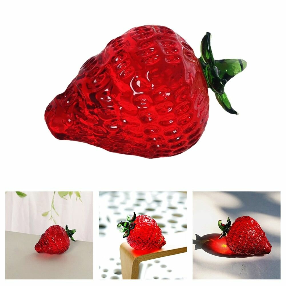 Красная Настольная Клубничная Фигурка Valentines для Коллекционирования Хрустальных Фруктов