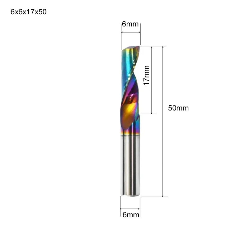 Фреза 6x17x50 Colorful, однофлейцевая для гравировки