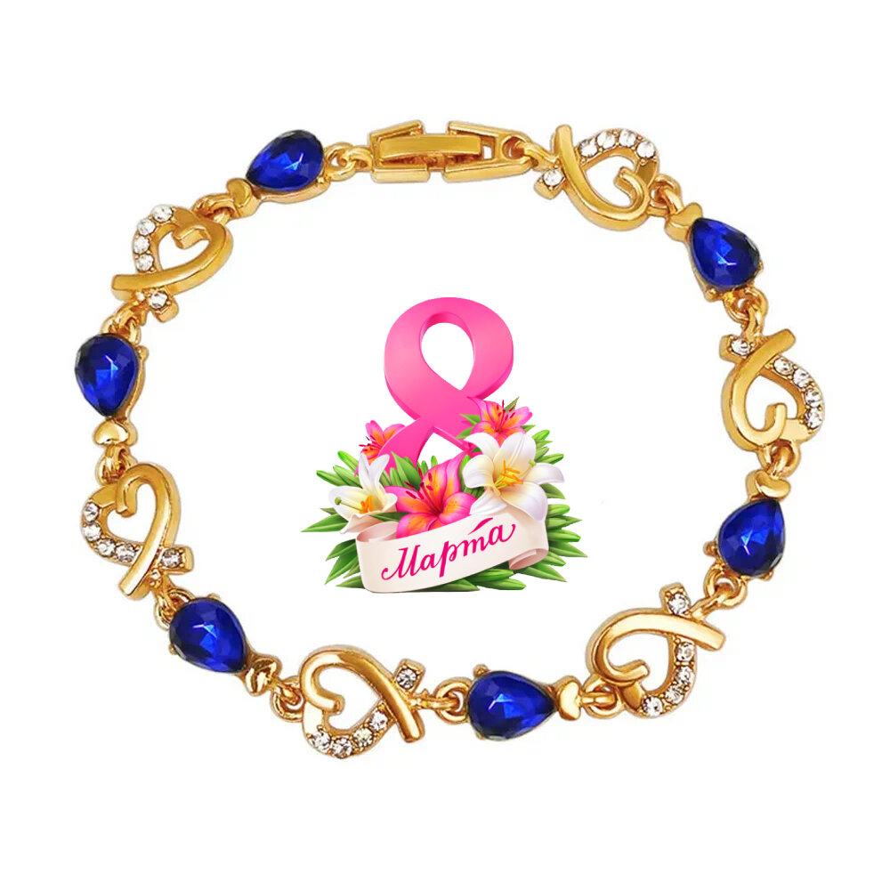 Браслет-цепочка, циркон, кристалл