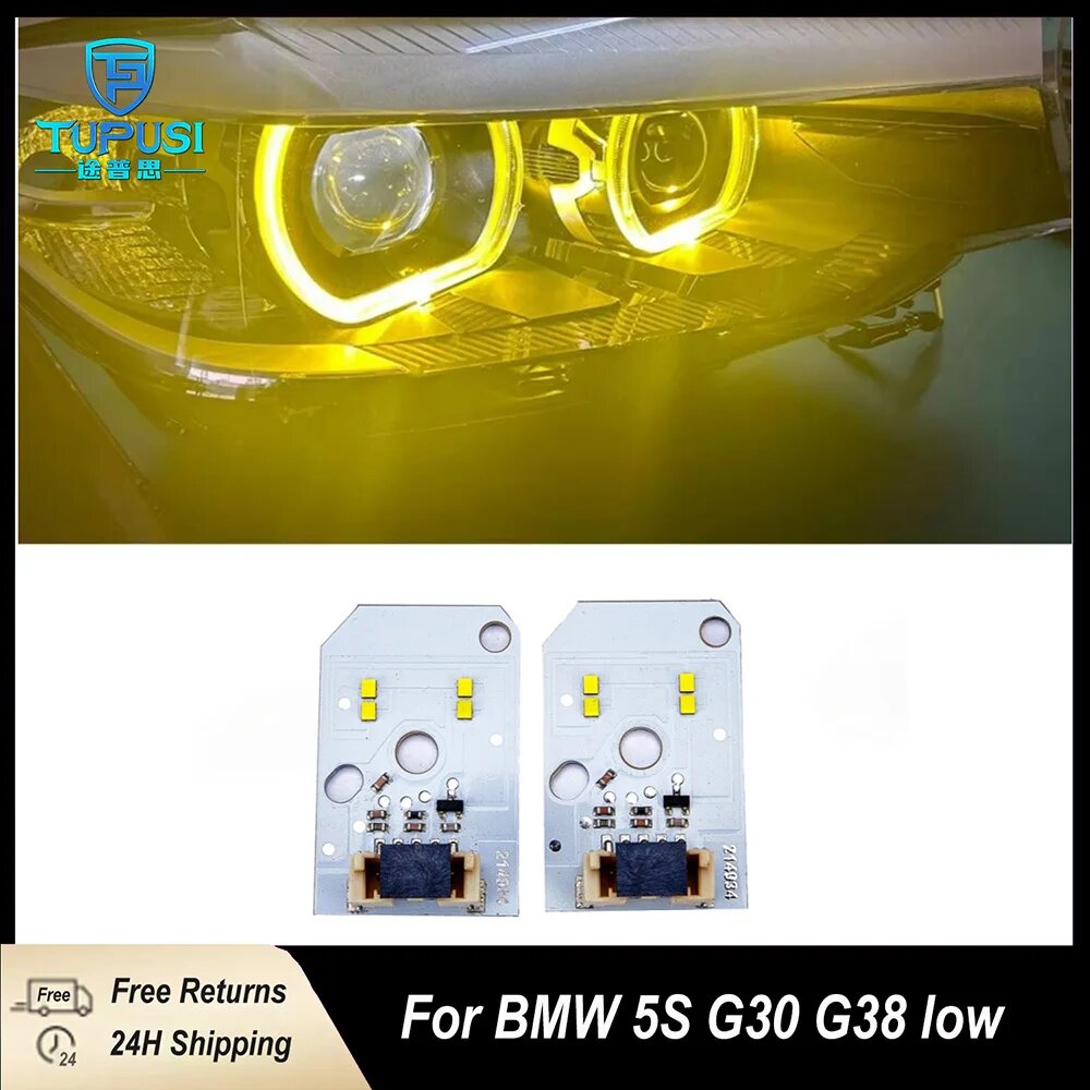 Желтый для BMW 5 серии G30 G31 G38 M5 6GT 2018-2020, светодиодные фары DRL, дневные ходовые огни 63117214939 63117214940