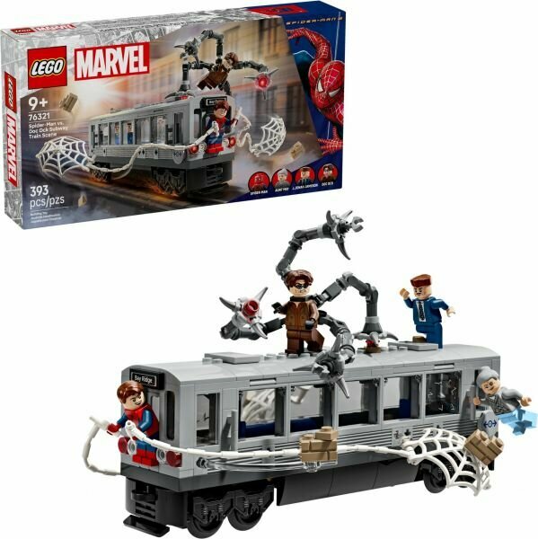 Lego 76321 Super Heroes Человек-Паук против Доктора Осьминога: Сцена с поездом