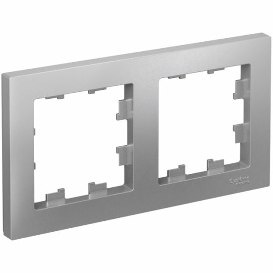 Рамка Systeme Electric (schneider Electric) SCHNEIDER ELECTRIC ATLASDESIGN, универсальная, Алюминий 2-постовая, ATN000302