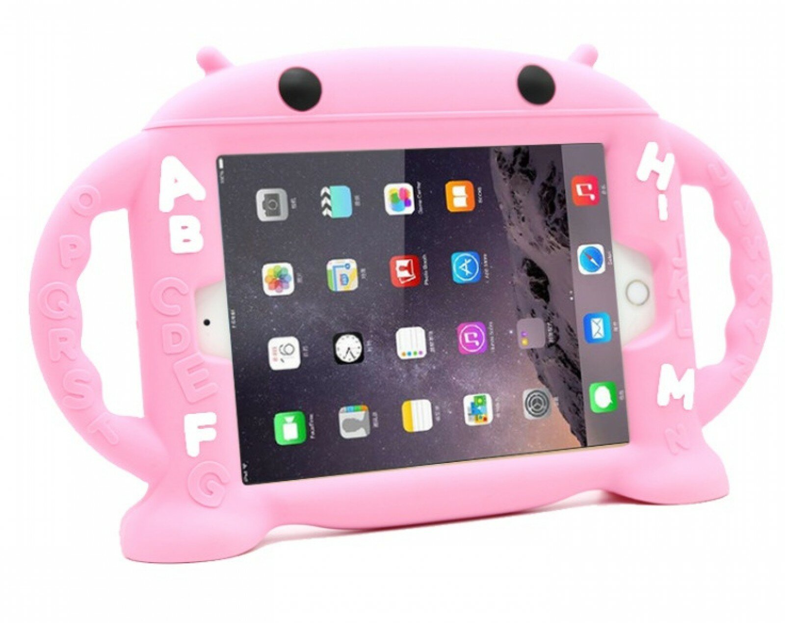 Силиконовый чехол-бампер MyPads Cartone animato для Apple iPad mini 6 2021 с подставкой и крепежом для стилуса, розовый