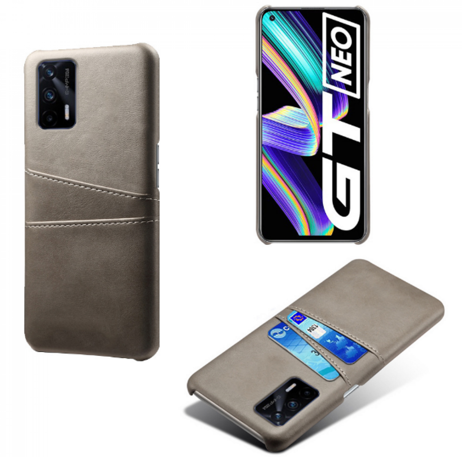 Чехол накладка MyPads для Realme GT Master Edition с отделениями для банковских карт коричневый