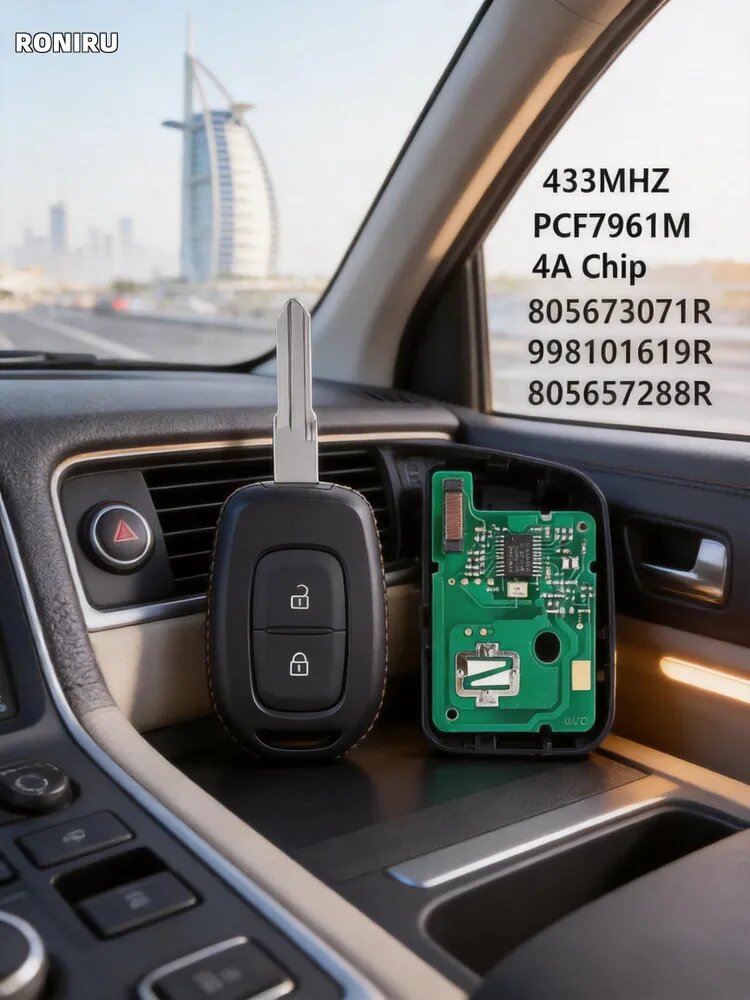 Ключ зажигания, арт. CWTWE1G0003 для автомобиля, с чипом 433MHZ PCF7961M, 805673071R