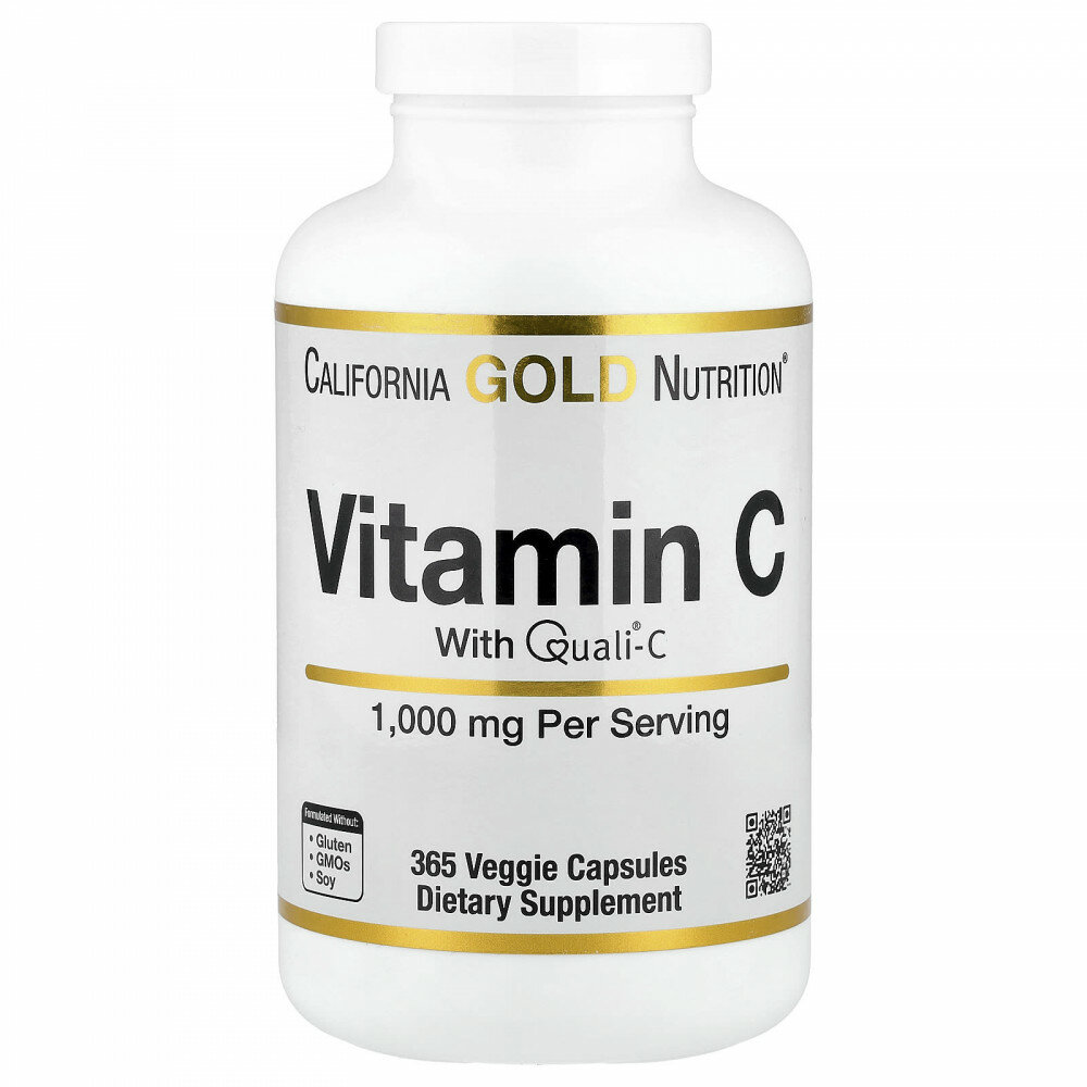 California Gold Nutrition, витамин C, Quali®-C, 1000 мг, 365 растительных капсул