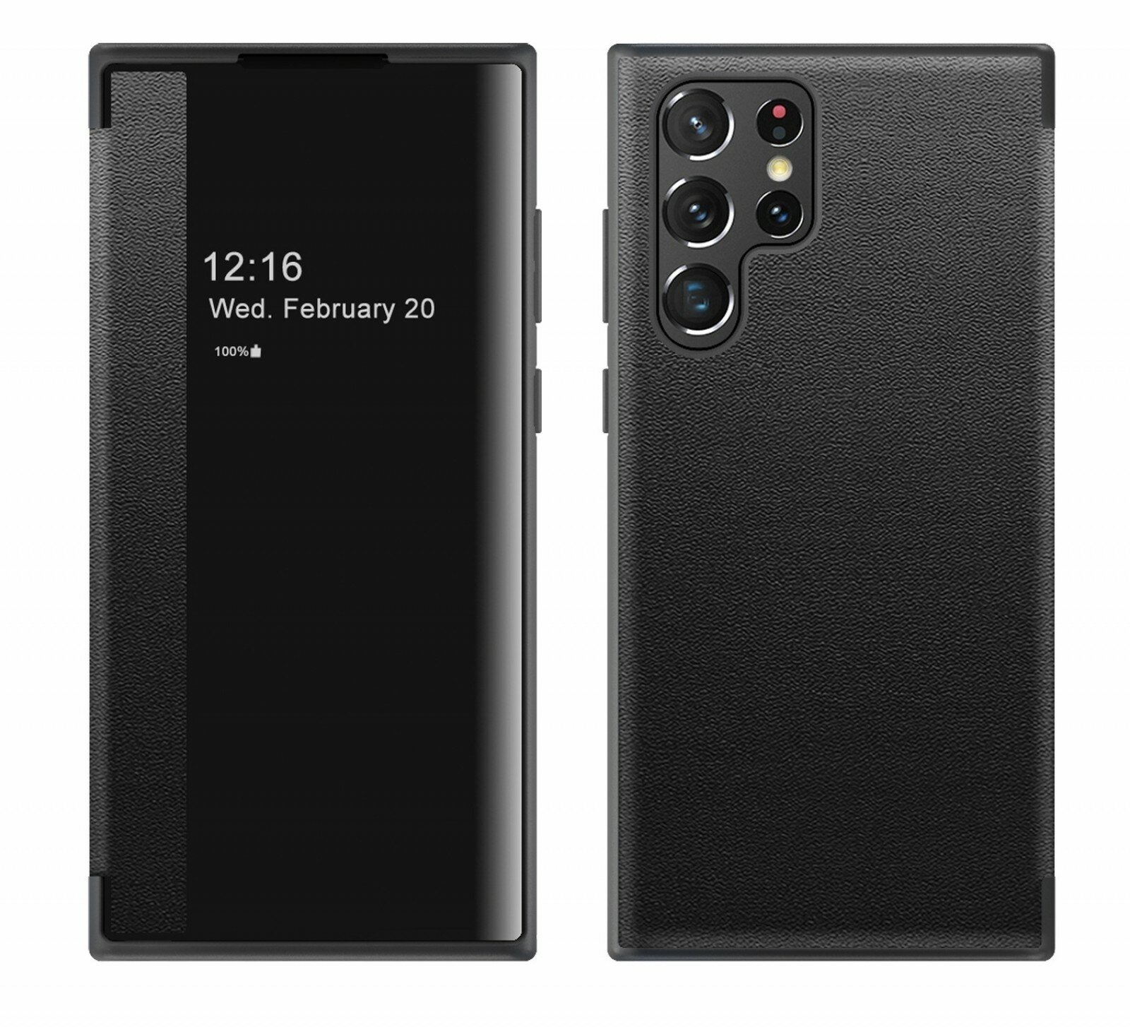 Чехол-кейс MyPads Finestra laterale для Samsung Galaxy S23 Ultra с боковым окном и водоотталкивающим покрытием