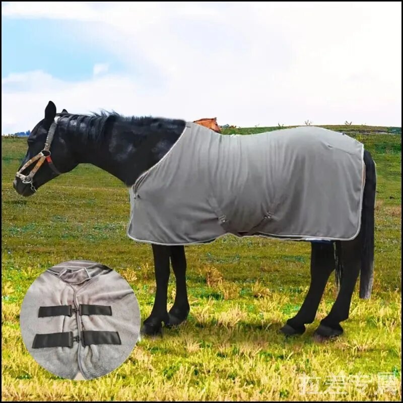 Попона для лошади зимняя флисовая серая 135 размер для прогулок