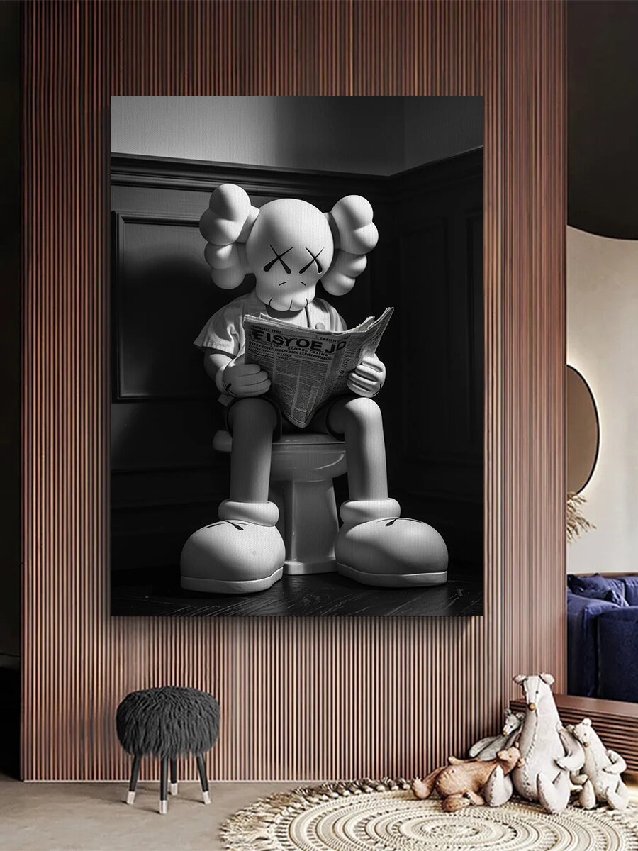 Картина на холсте - "Кавс, Kaws, современный ПОП АРТ" , 40х60 см.