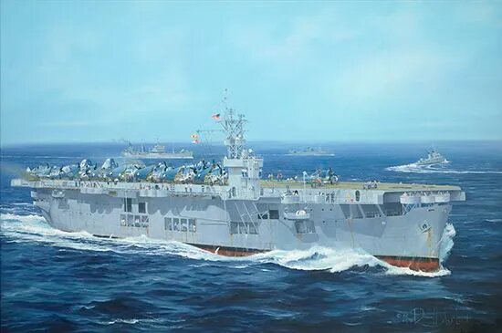 1/350 сборная модель авианосца Сент-Гамон. Масштаб 1:112. Металлическая модель для коллекционеров