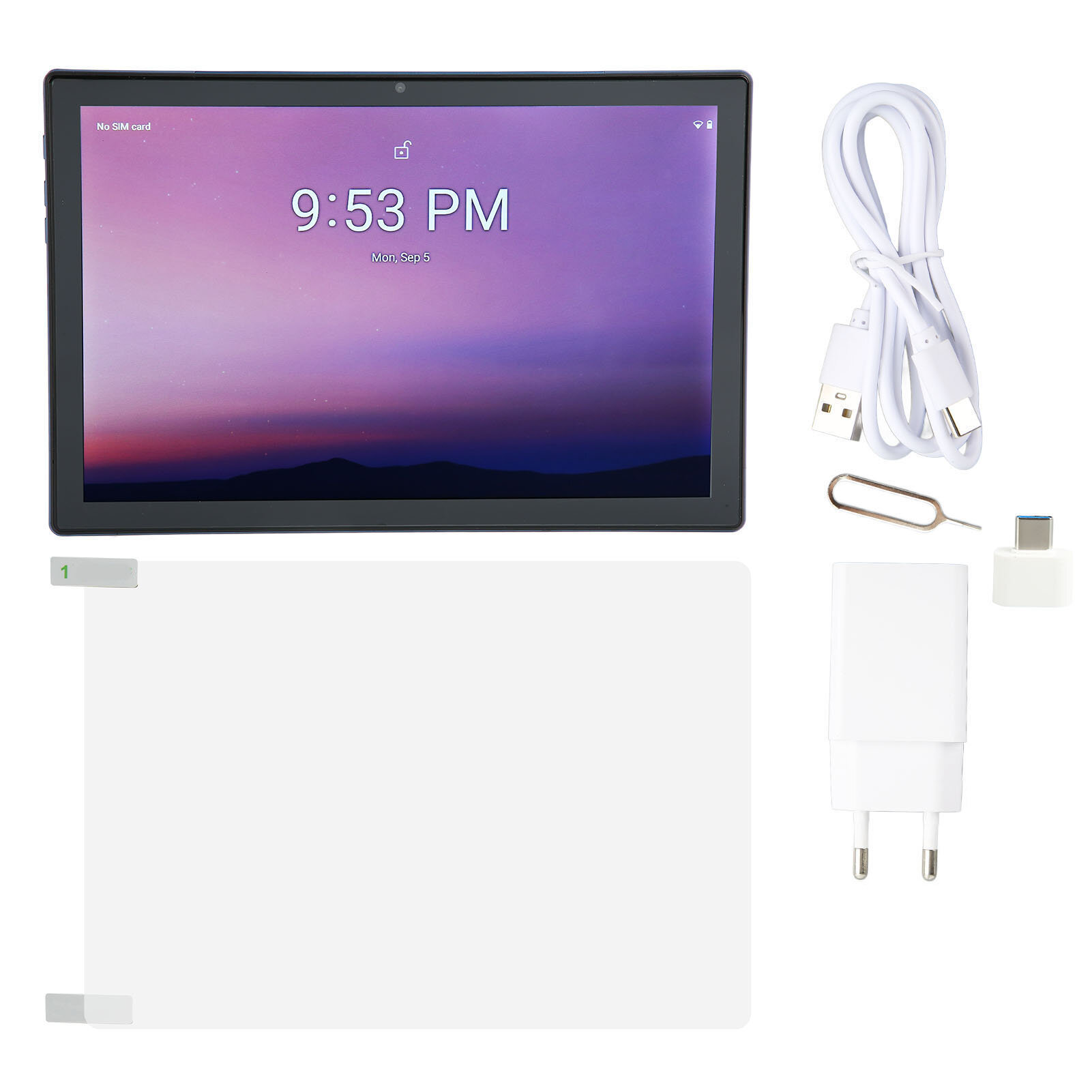 Планшет 10,1 дюйма, синий, IPS LCD, 4G LTE, 4 ГБ ОЗУ, 64 ГБ, два слота SIM, восьмиядерный, зарядка 1