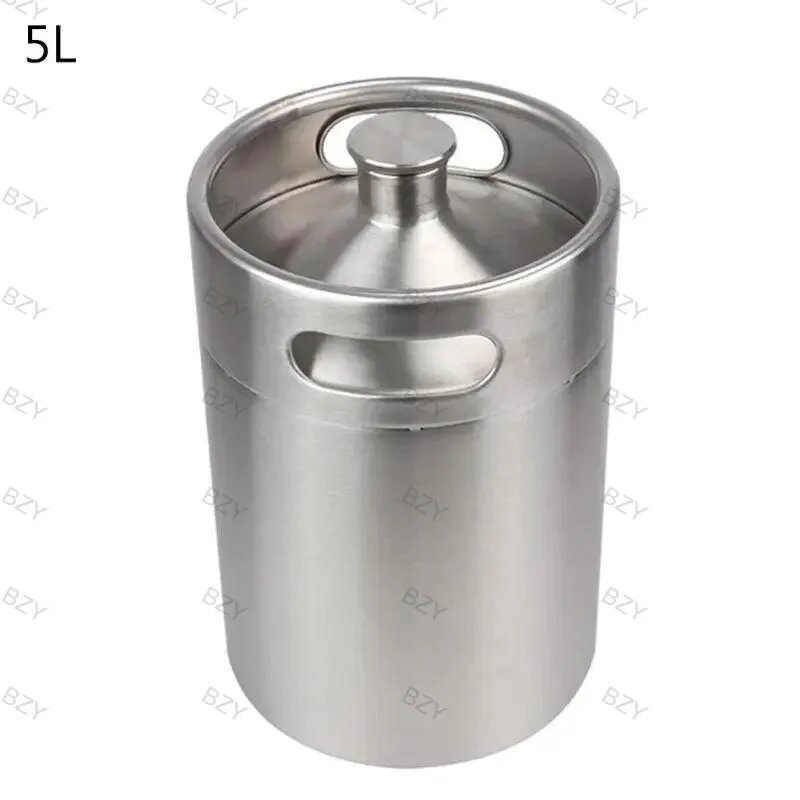 Кега для пива 5л из нержавеющей стали с крышкой для домашнего пивоварения