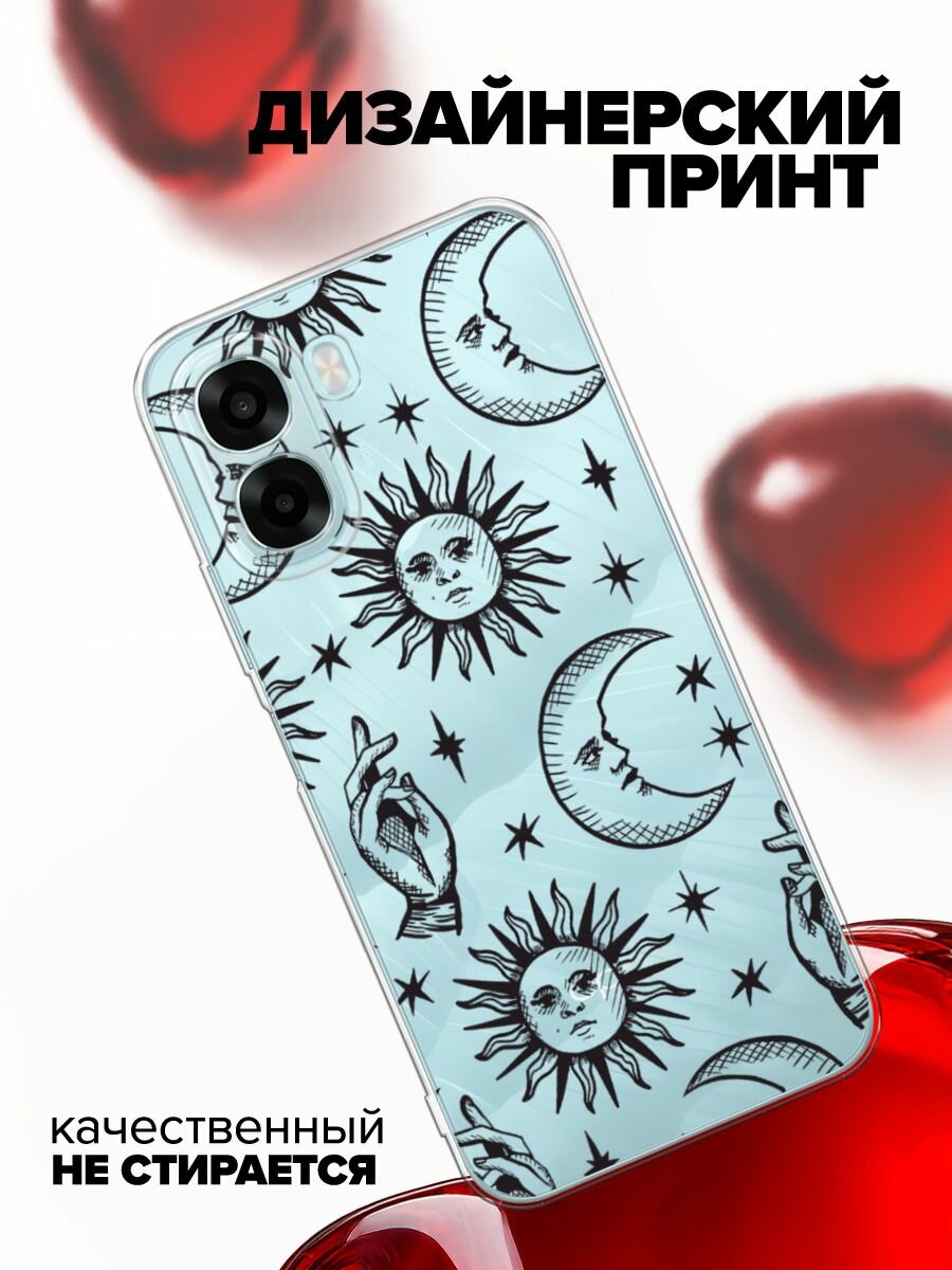 Силиконовый чехол на Oppo A6x / Оппо A6x с принтом Мистический рисунок — фото 1