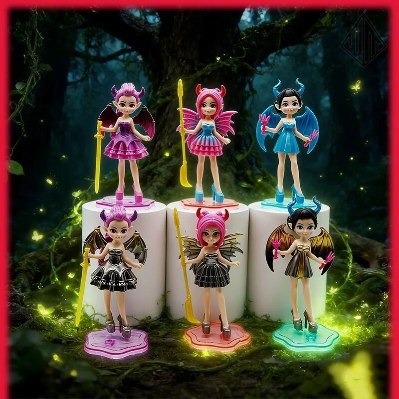 'Набор минифигурок "Кейпоп-охотницы на демонов"(K-Pop Demon Hunters)/Rumi, Zoey, Mira. 6шт. (Высота фигурки: 10,5 см, пакет)/ Q005