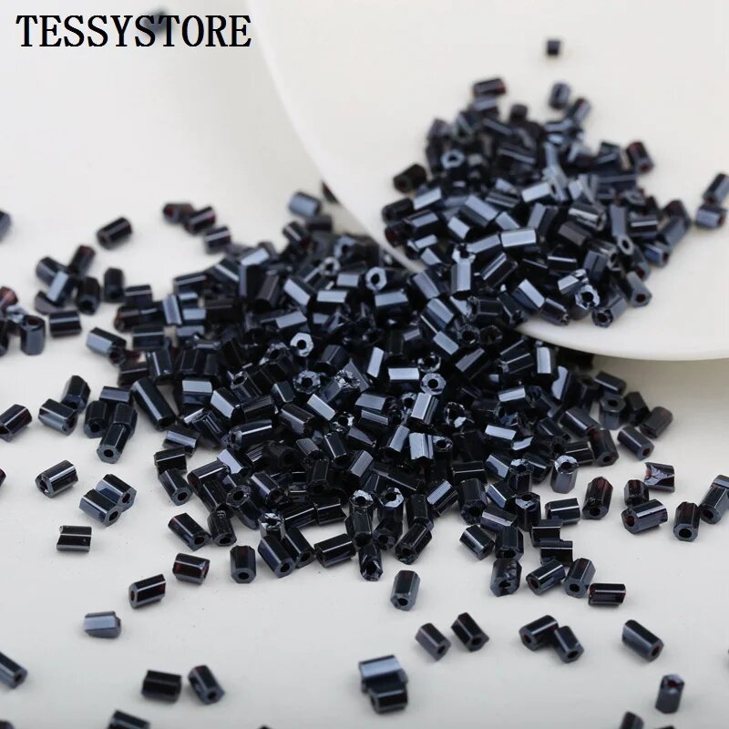Черные стеклянные бусины TESSYSTORE 1000 шт.
