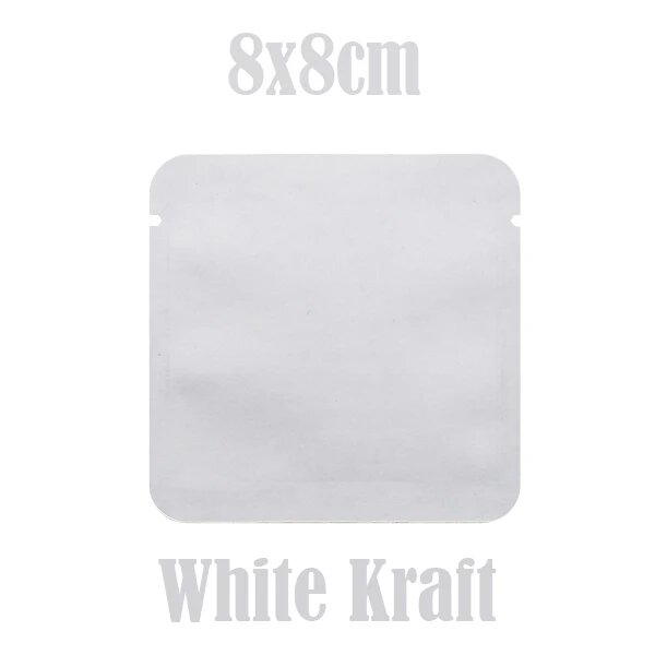 Белые пакеты из алюминия 100 шт. Round White Kraft