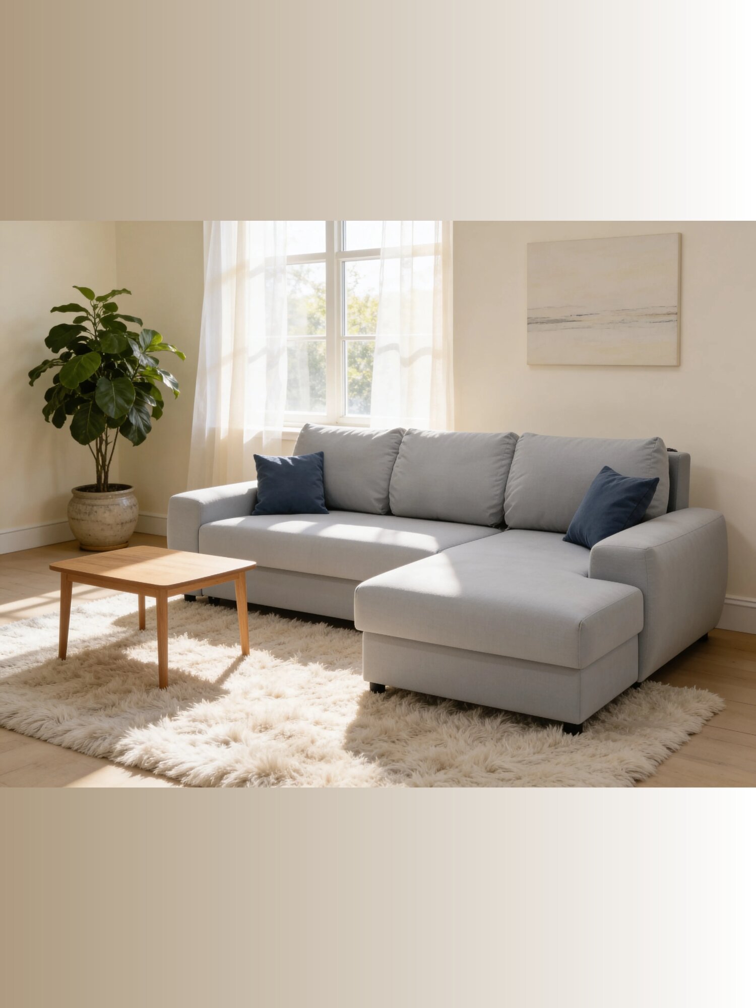 Угловой диван Коста размер: 249х158х88см, спальное место:199х142см, правый, велюр серо-голубой; фиолетово-синий