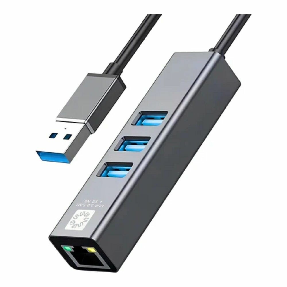 5bites переходник Кабель - адаптер UA3 - 45 - 11BK USB3.0 сетевая карта 3 USB3.0 RJ45 1G AL GREY
