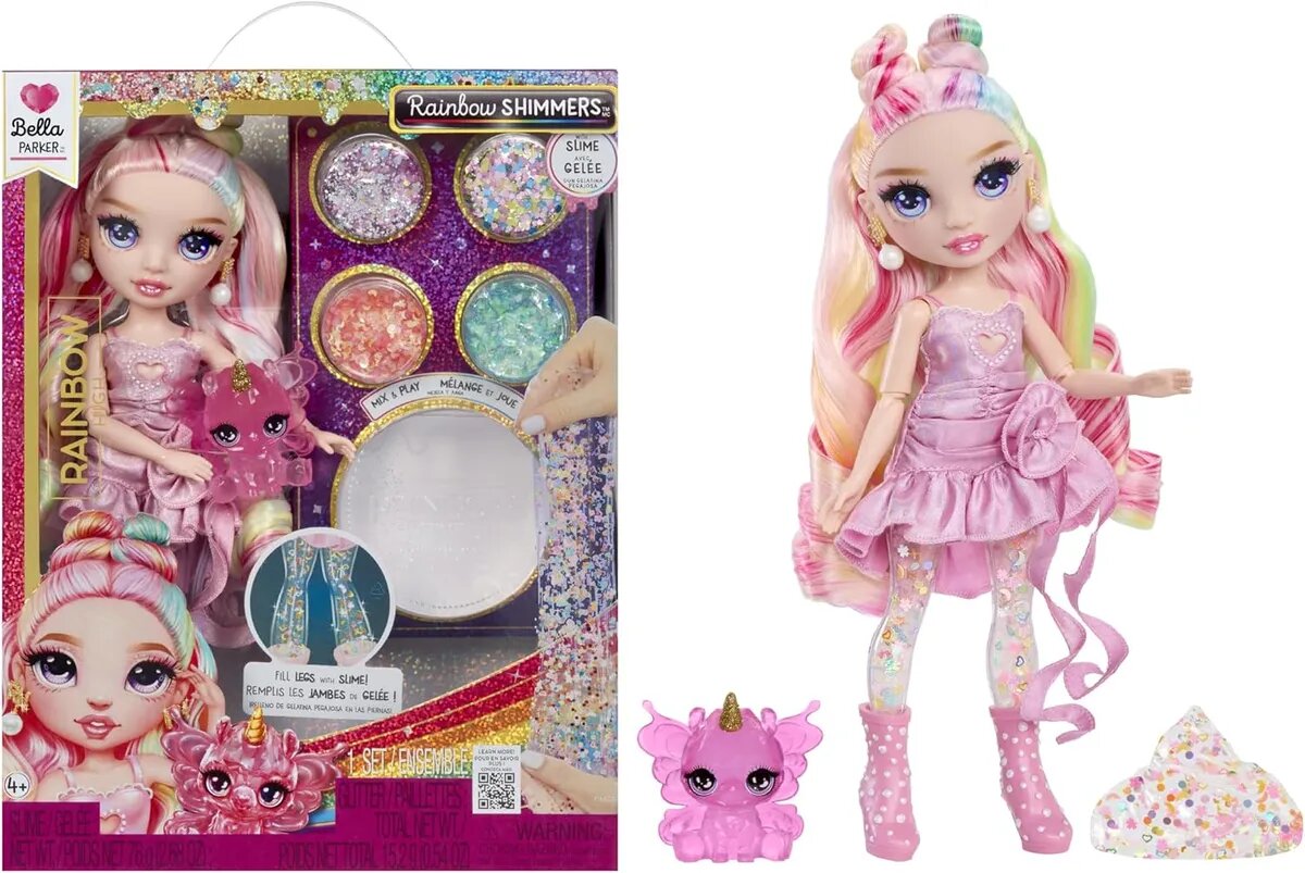 Рейнбоу Хай Кукла Шиммерс Белла розовая с аксессуарами Rainbow High Bella shimmers
