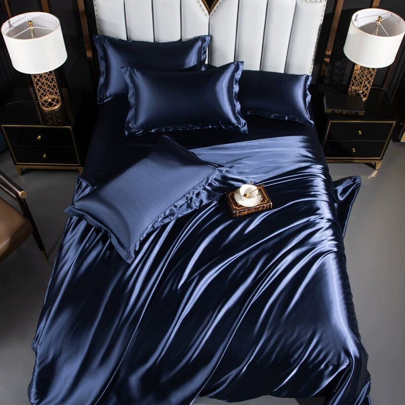 Bentley Blue-2.2【Комплект из четырех частей】 Комплект постельного белья, Двуспальный, наволочки Удобный и мягкий