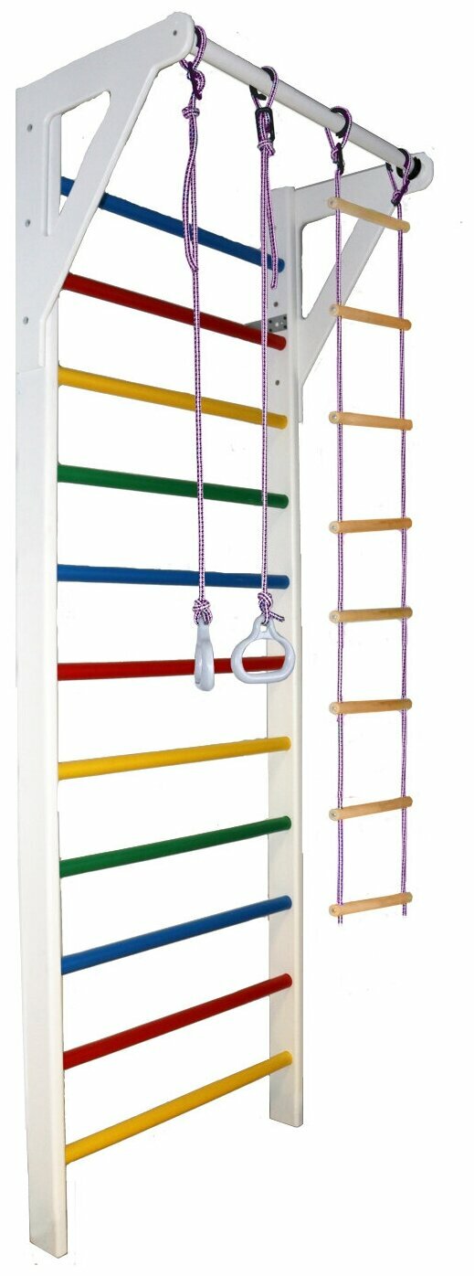 Шведская стенка Midzumi Midori, белый/радуга