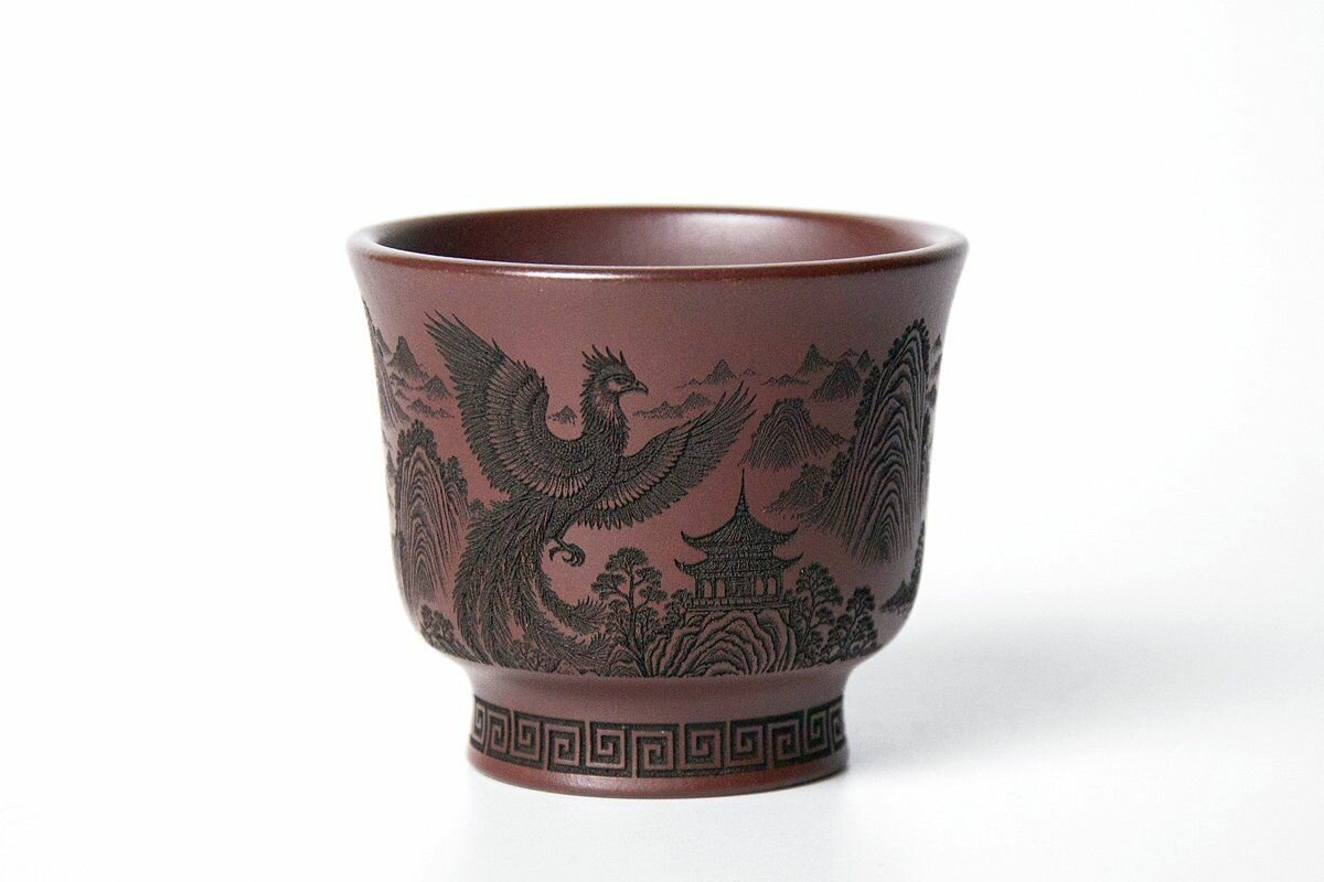 Пиала Танцующий Фазан Цзы Ни, исинская глина, 160 мл.