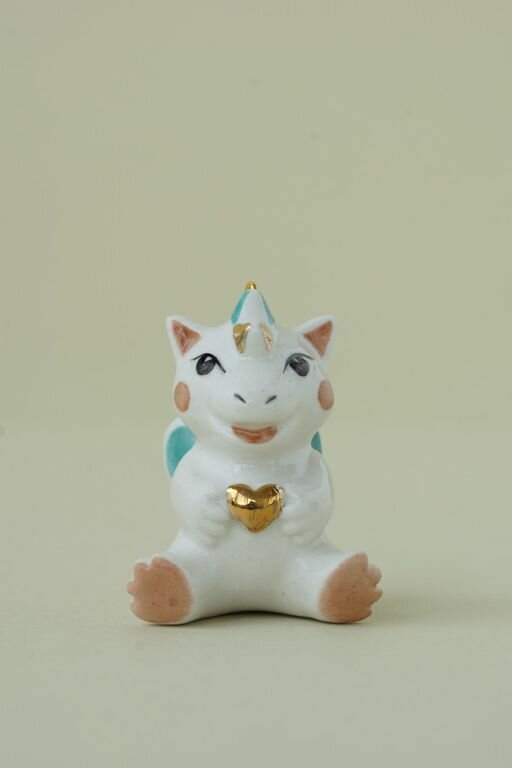 Ёлочная игрушка "Дракоша мини". Ярославская майолика. Керамика ручной работы. Сделано в России.