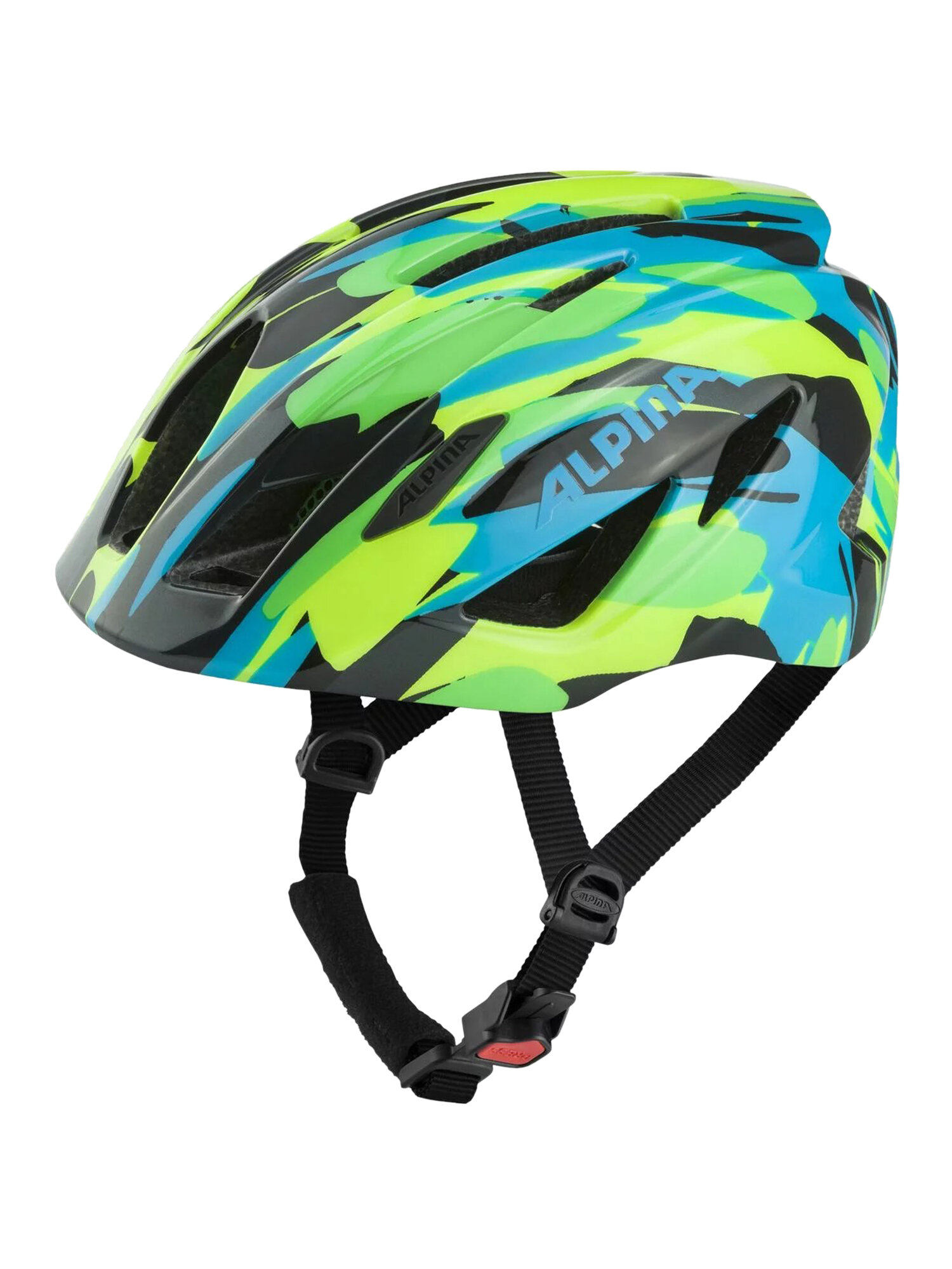 Велошлем ALPINA Pico Neon-Green/Blue Gloss (см:50-55)