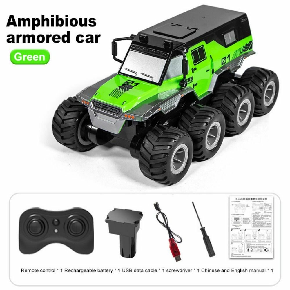JJRC Q203 Восьмиколесный Радиоуправляемый Внедорожник-амфибия Для Детей С Электроприводом Подходит Для Наружного Применения