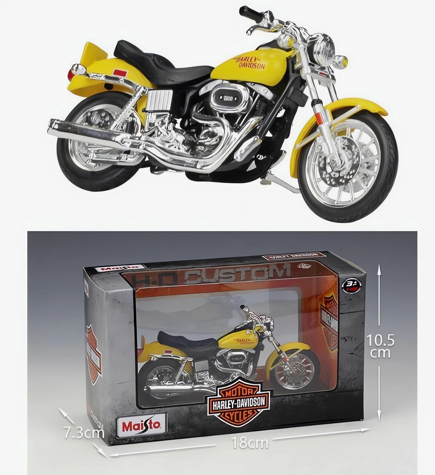 Коллекционная модель мотоцикла "Maisto". 1977 FXS Low Rider/Harley-Davidson (Масштаб 1:18)