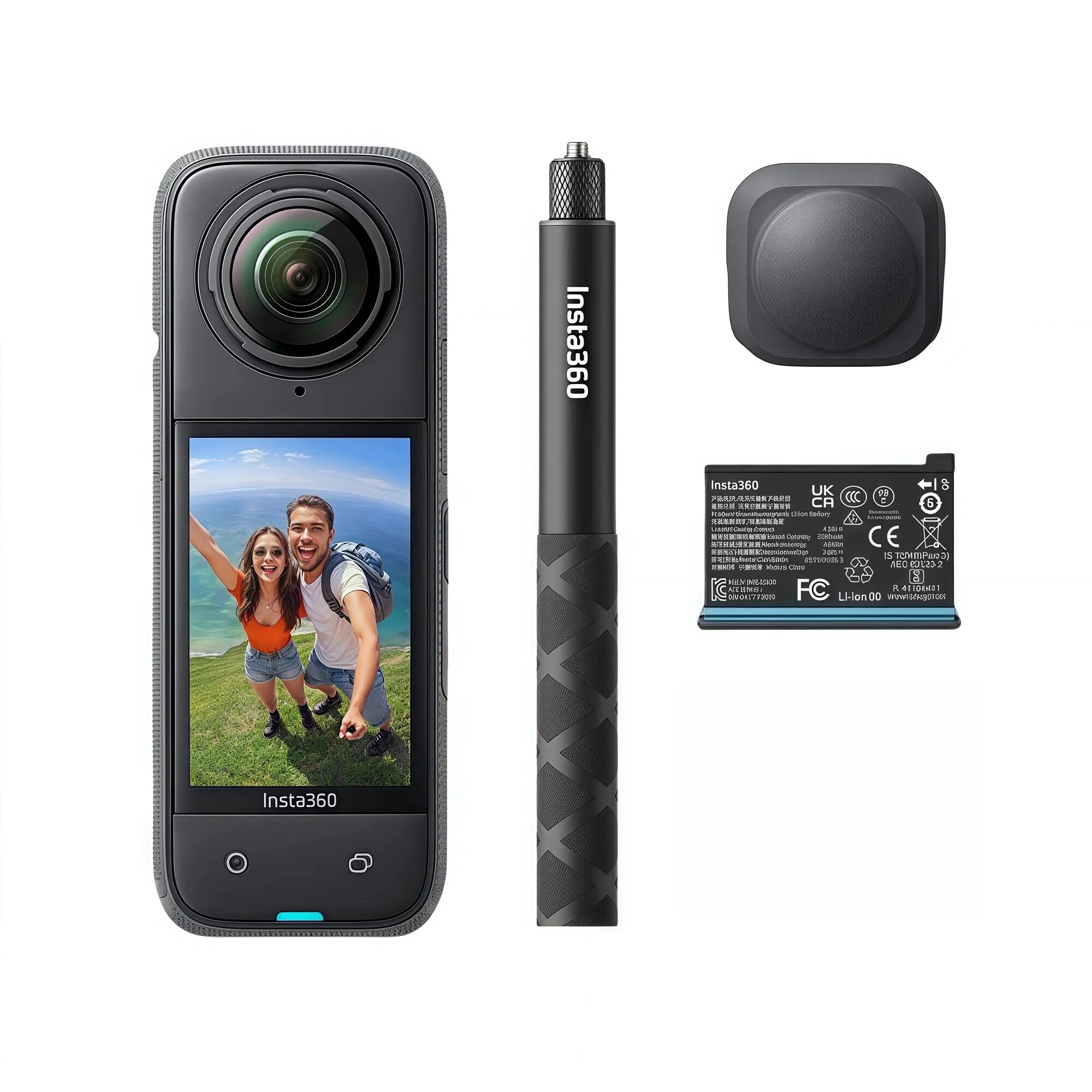 Экшн-камера Insta360 X4 Starter Bundle, 8K - водонепроницаемая, 360°, широкоугольная съемка