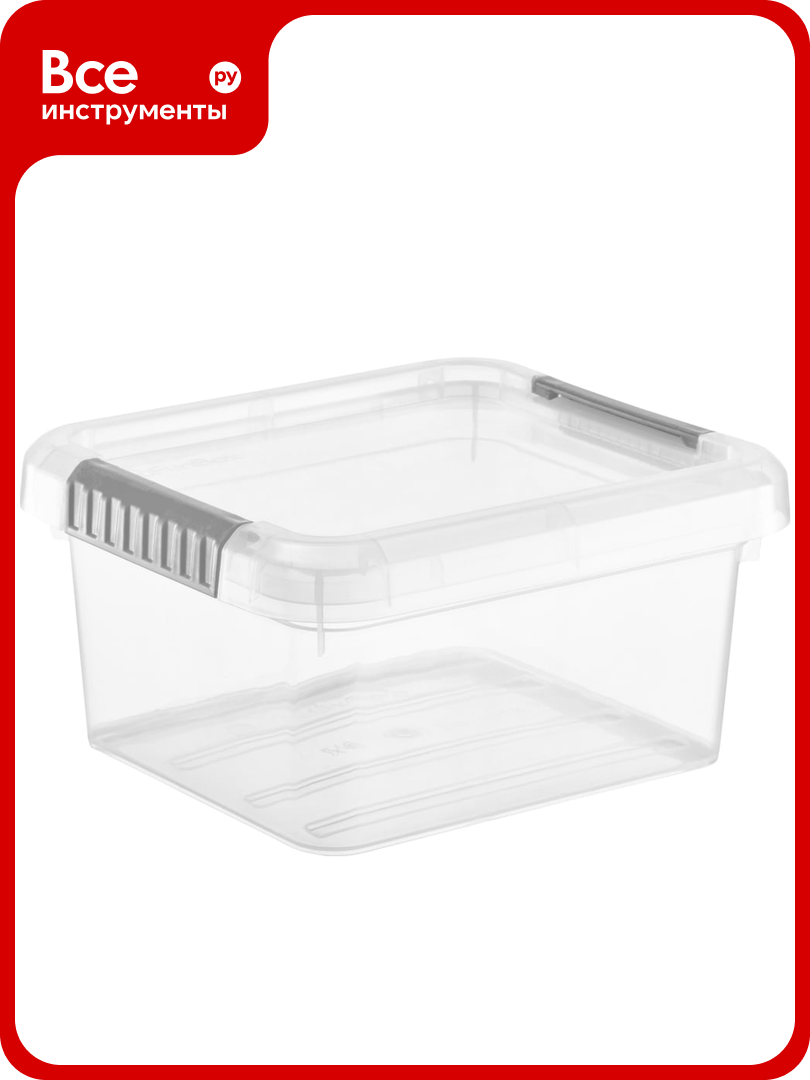 Ящик для хранения FunBox Standart с крышкой, прямоугольный, прозрачный, из полипропилена, без ручки, серия