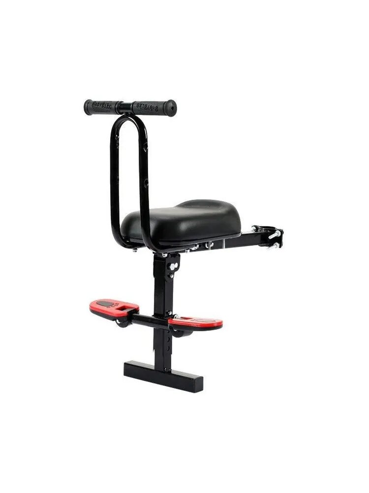 Детское сиденье для электросамоката Babybike Черное с педалями и рулем для безопасности