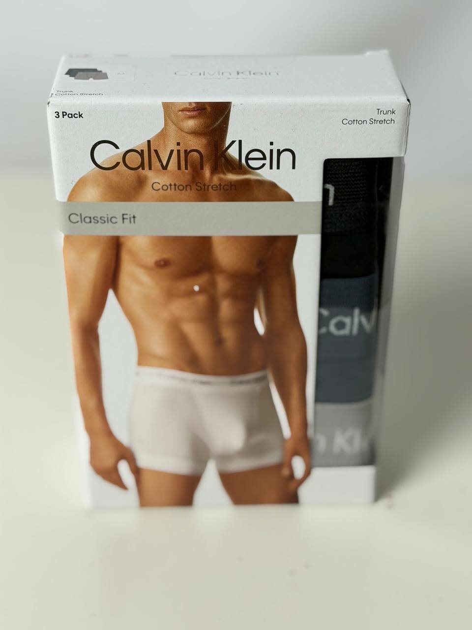 Трусы CALVIN KLEIN Boxer BRIEF 3 PACK, комплект из 3 шт., размер S, серый, синий, черный — фото 1