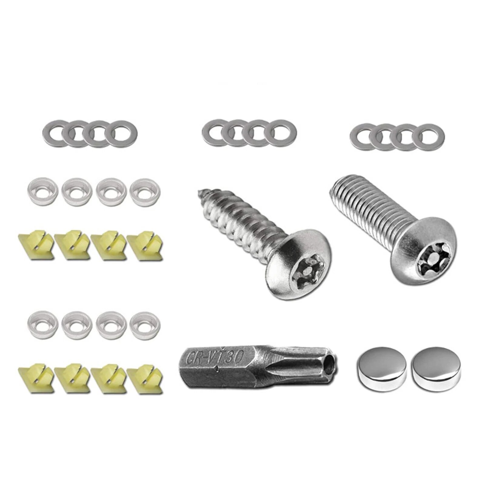 Набор Винтов Из Нержавеющей Стали С Защитой От Ржавчины Для Крепления Номерного Знака — Silver