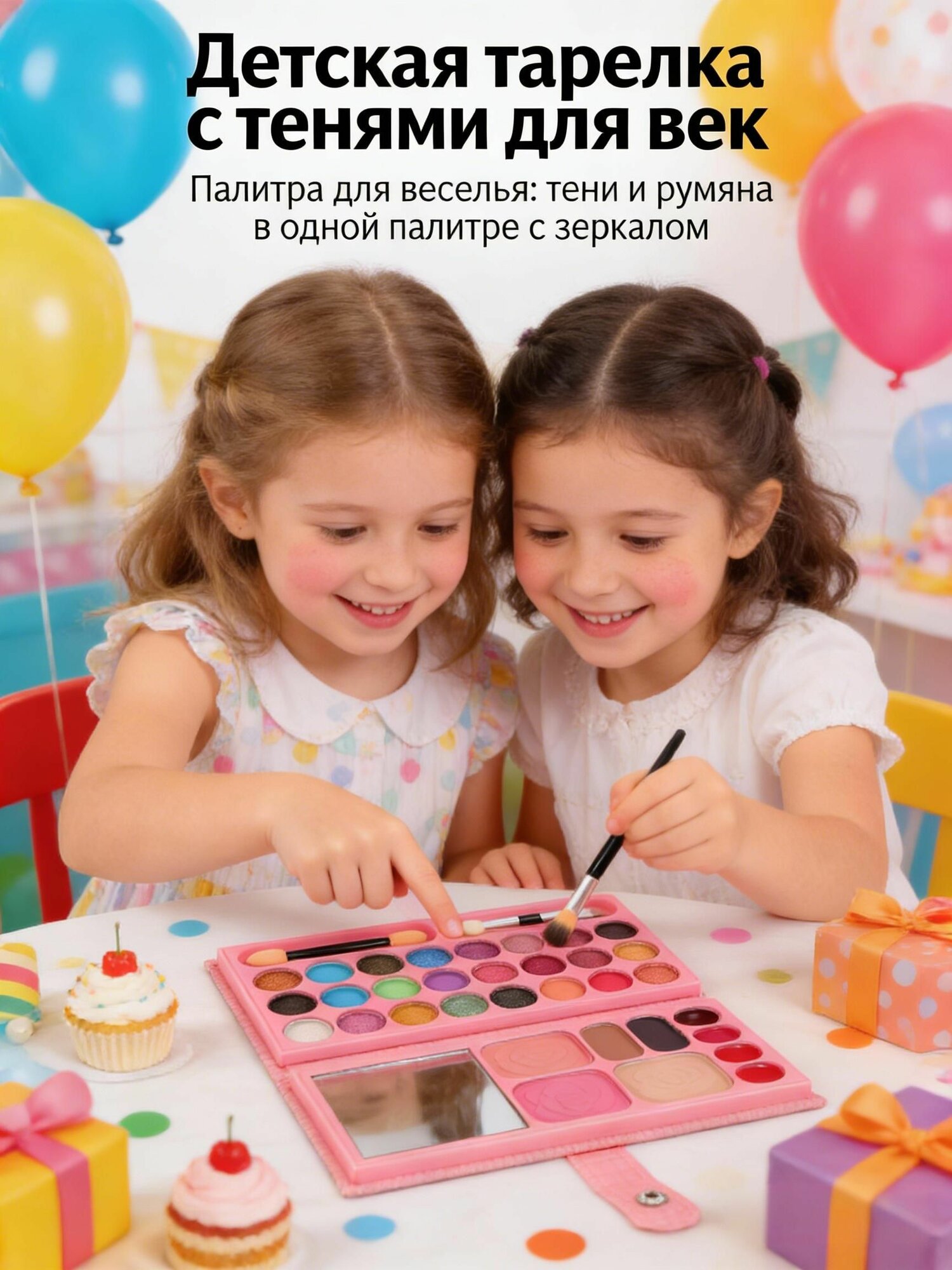 Начальная Палитра Теней Для Детского Макияжа С Легким Нанесением 14X8X2 CM