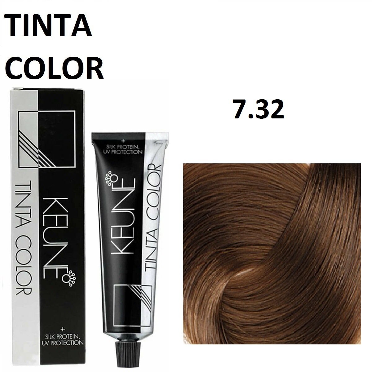 Keune Tinta Color 7.32 Перманентный краситель - Стойка краска для волос Средний Бежевый Блонд 60 мл