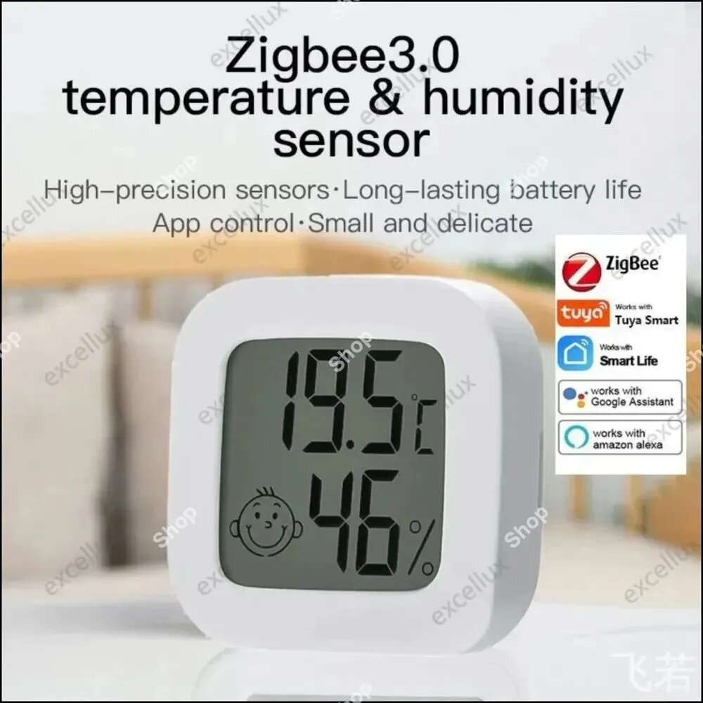 Гигрометр Tuya Zigbee для дома, датчик температуры и влажности, 4 шт — фото 1