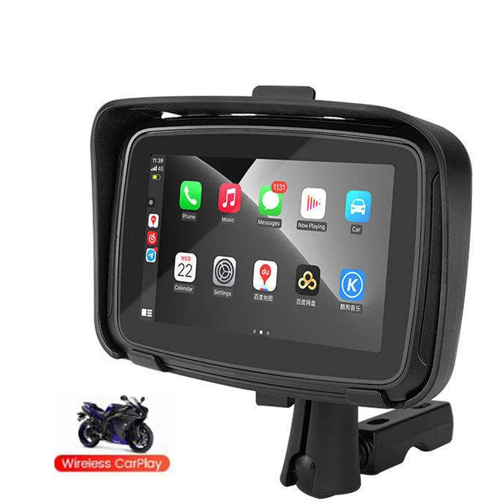 5,0-дюймовый автомобильный мотоцикл Carplay Android Auto GPS-навигация Портативный GPS-мотоцикл IPX7 Водонепроницаемый FM Blutooth