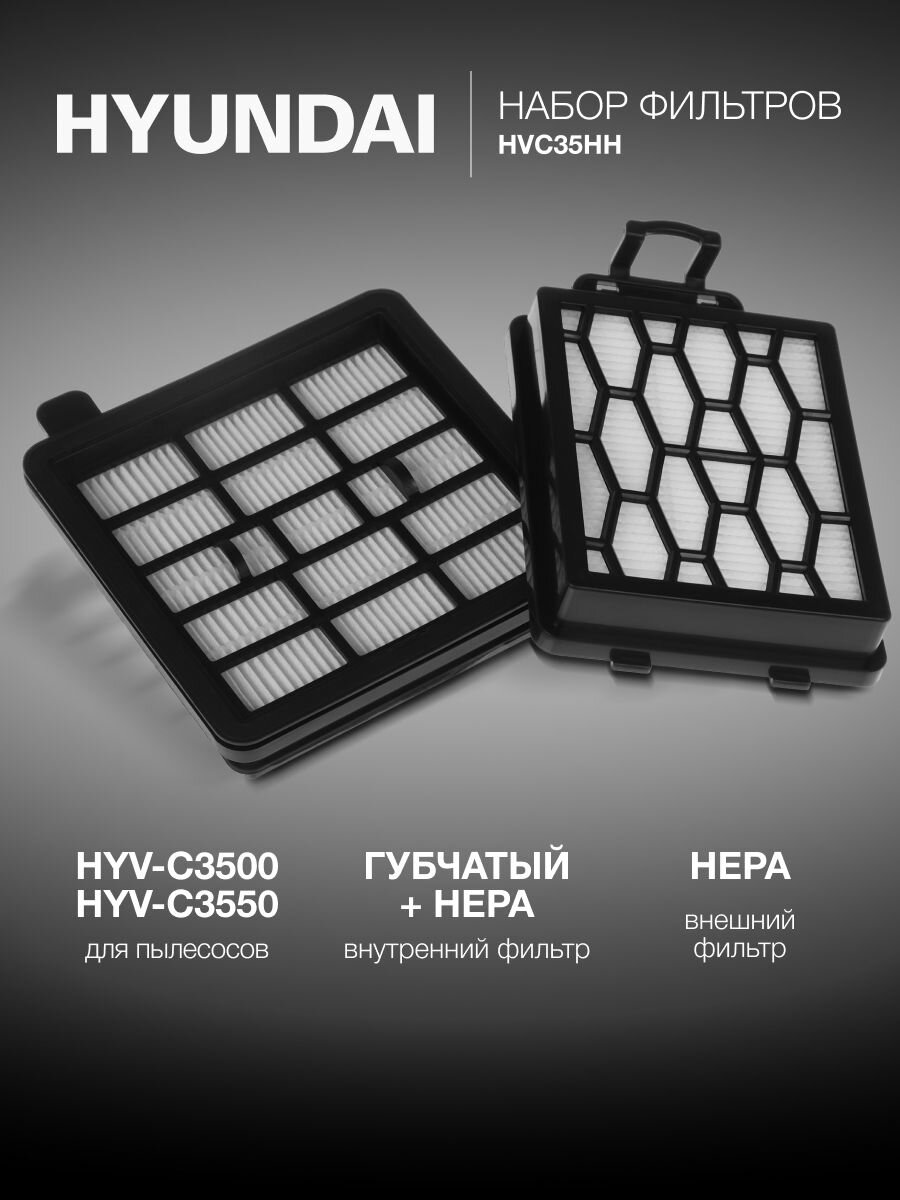 Набор фильтров Hyundai HVC35HH (3фильт.) для пылесосов HYV-C3500, HYV-C3550