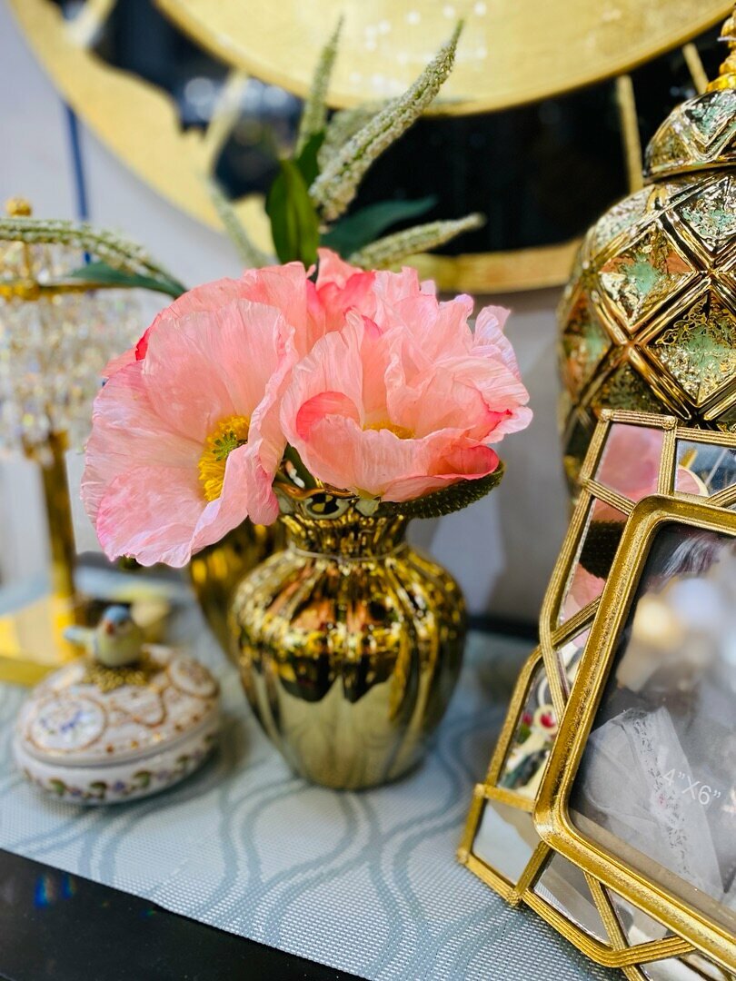 Цветы декоративные Мак букет розовый Casaentera 28 см CE08-KXL355A-4