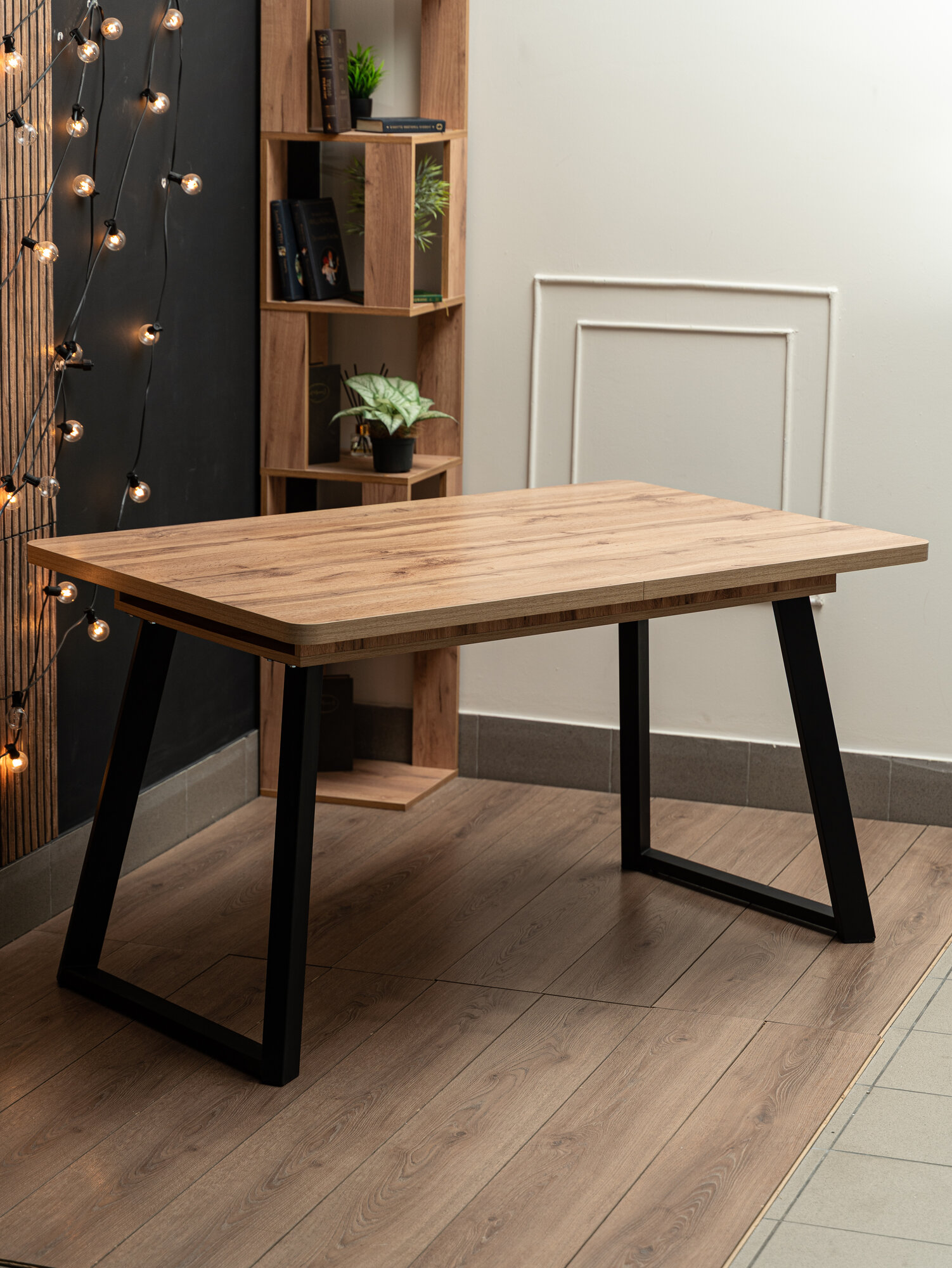 Стол кухонный раздвижной Орфей 17 Лофт лдсп Дуб Вотан 135/172*85 высота 76 см обеденный, с регулировкой по высоте