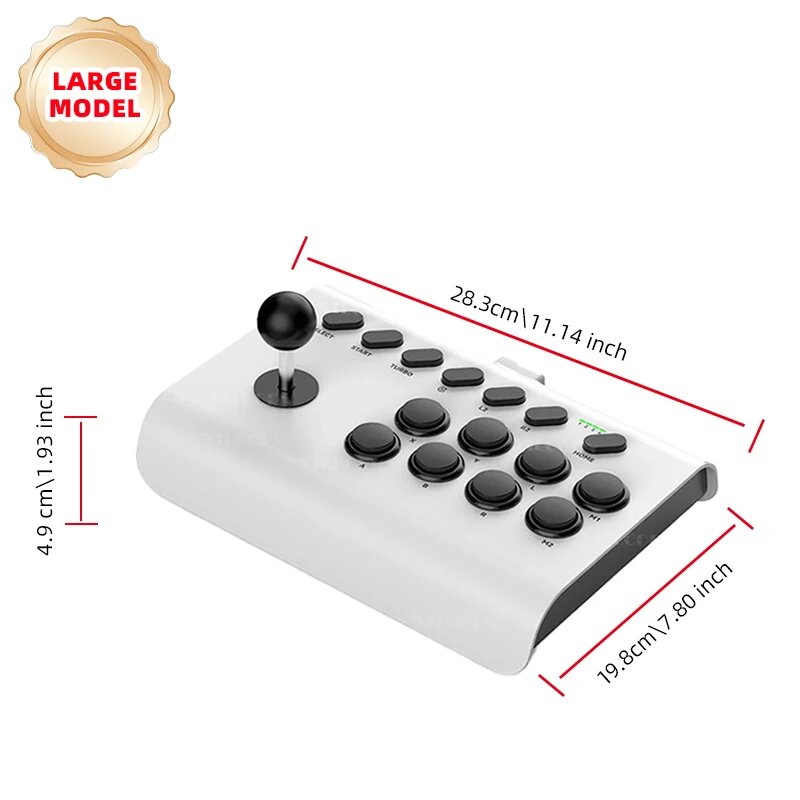 VILCORN 8-кнопочный аркадный джойстик для Nintendo Switch, PS4, ПК black-white
