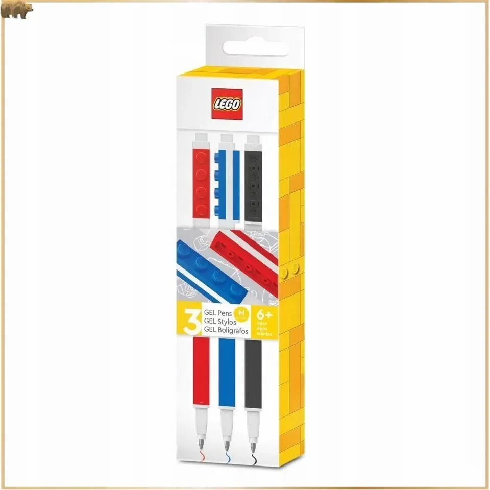 LEGO Набор ручек Гелевая, цвет: Черный, Синий, 3 шт.