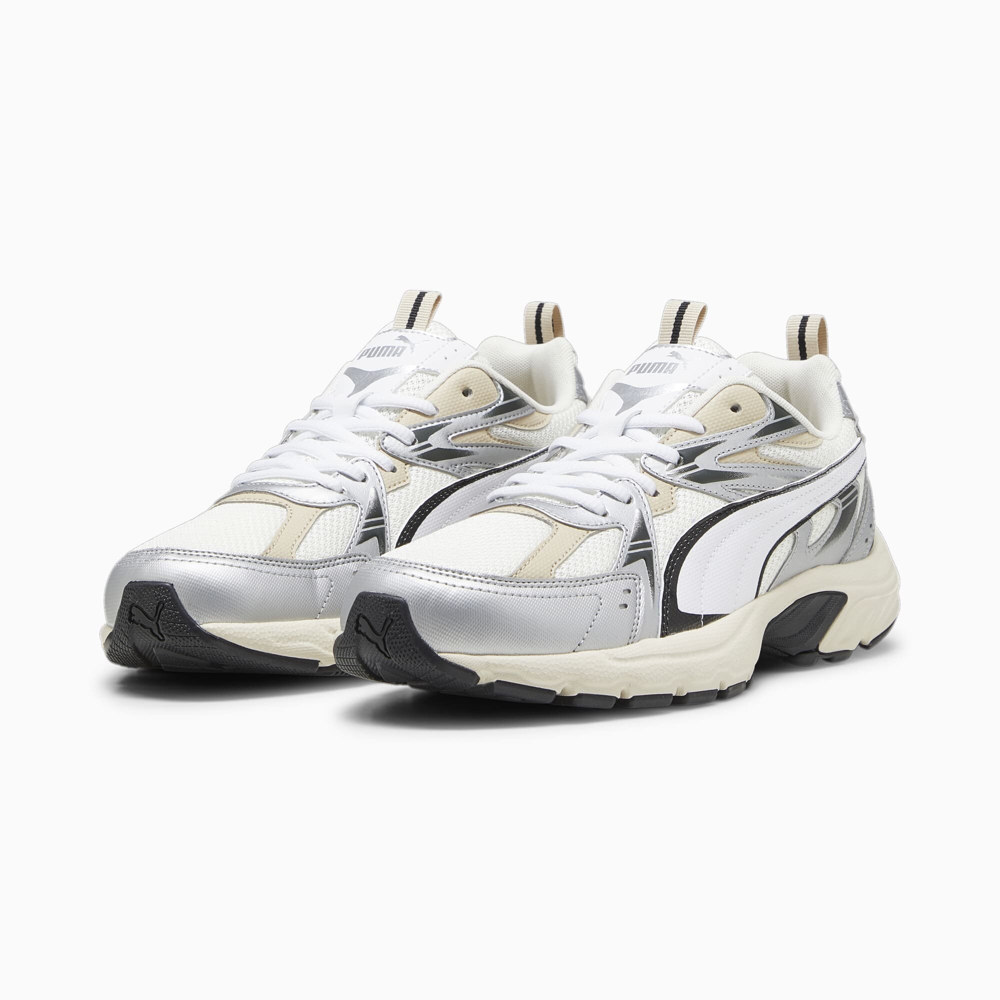 Кроссовки PUMA Milenio tech, полнота R, размер 9 UK, белый/серый/бежевый — фото 1